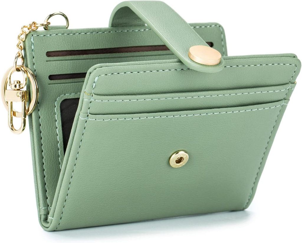 POIUGOYA Slim Wallet for Women, Leather Bifold RFID Blocking Credit ...